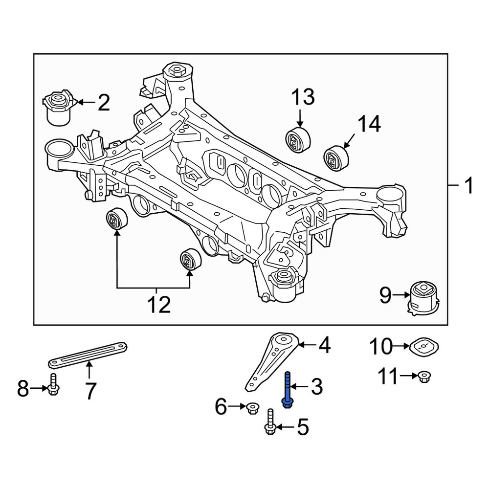Genesis OE 554483M000 - Front Suspension Crossmember Bolt