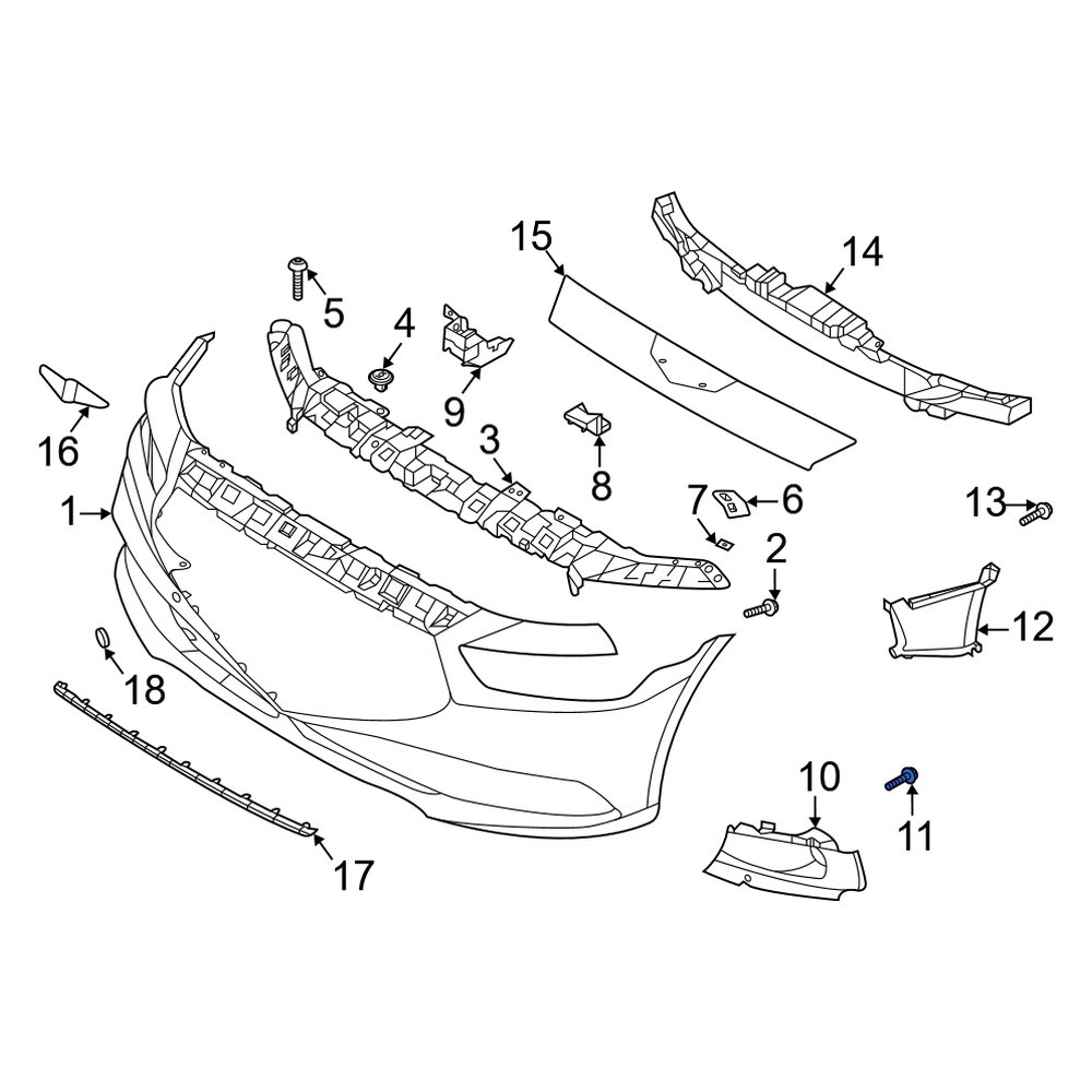 Genesis OE 1244105167B - Fog Light Trim Screw