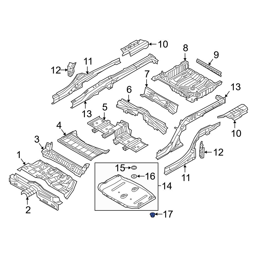 Genesis OE 1327106007K - Bumper Cover Spacer Panel Nut