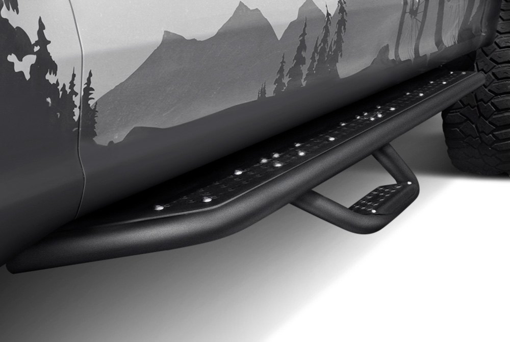 Go Rhino® D6410000T - 4" Black Drop Down Steps for Dominator D6 Running ...