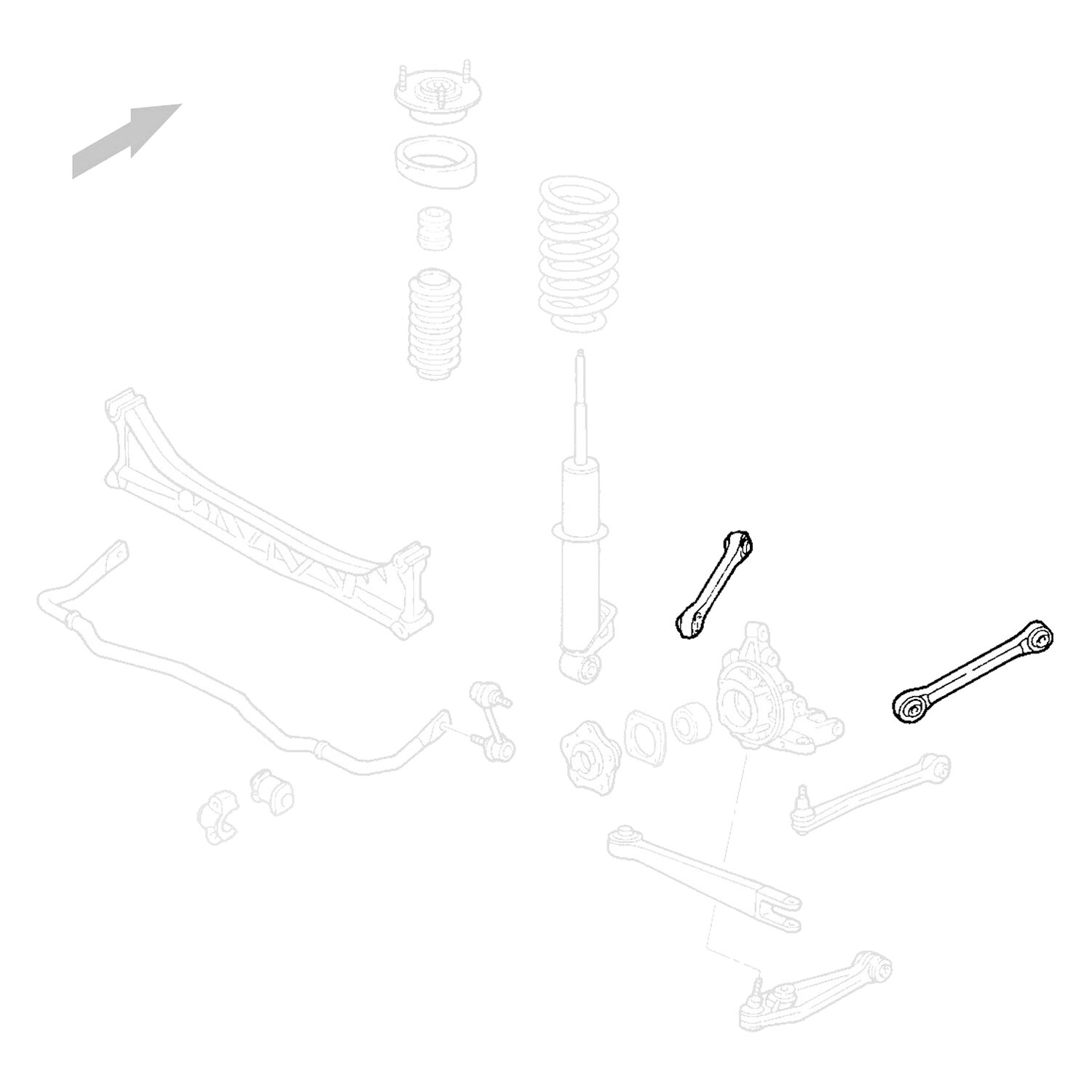 Godspeed Project® AK-191-A - Rear Upper Adjustable Tubular Camber Arms