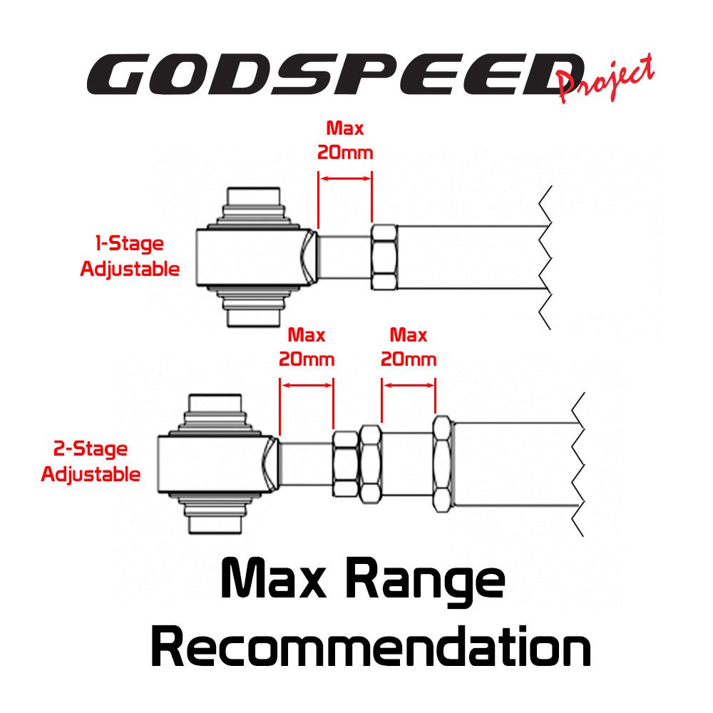 Godspeed Project® AK-192-E - Rear Adjustable Tubular Toe Arms
