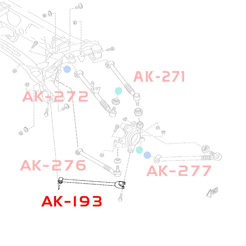 Godspeed Project® AK-193-A - Rear Adjustable Spherical Bearing Traction Arms