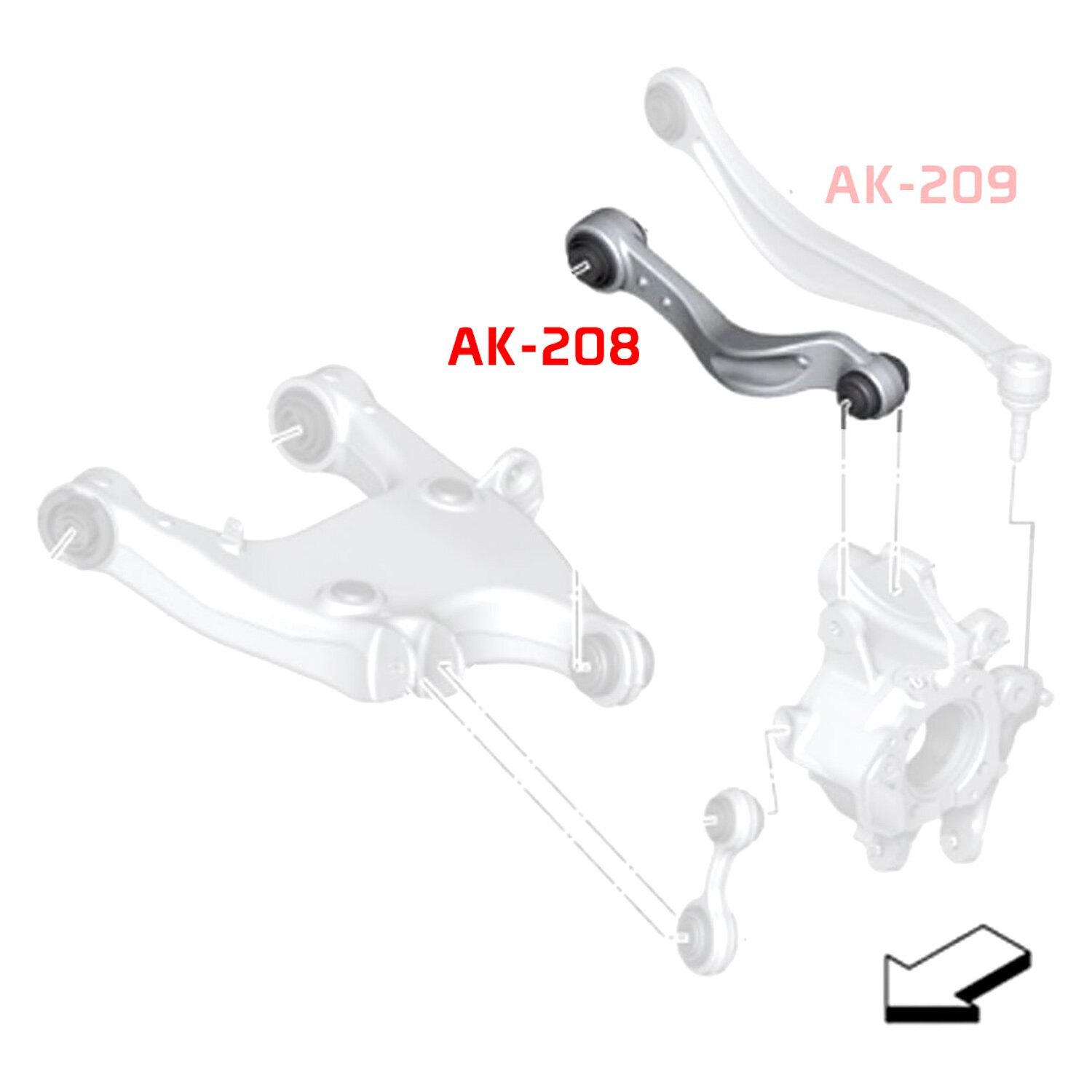 Godspeed Project® AK-208-B - Rear Upper Adjustable Spherical Bearing ...