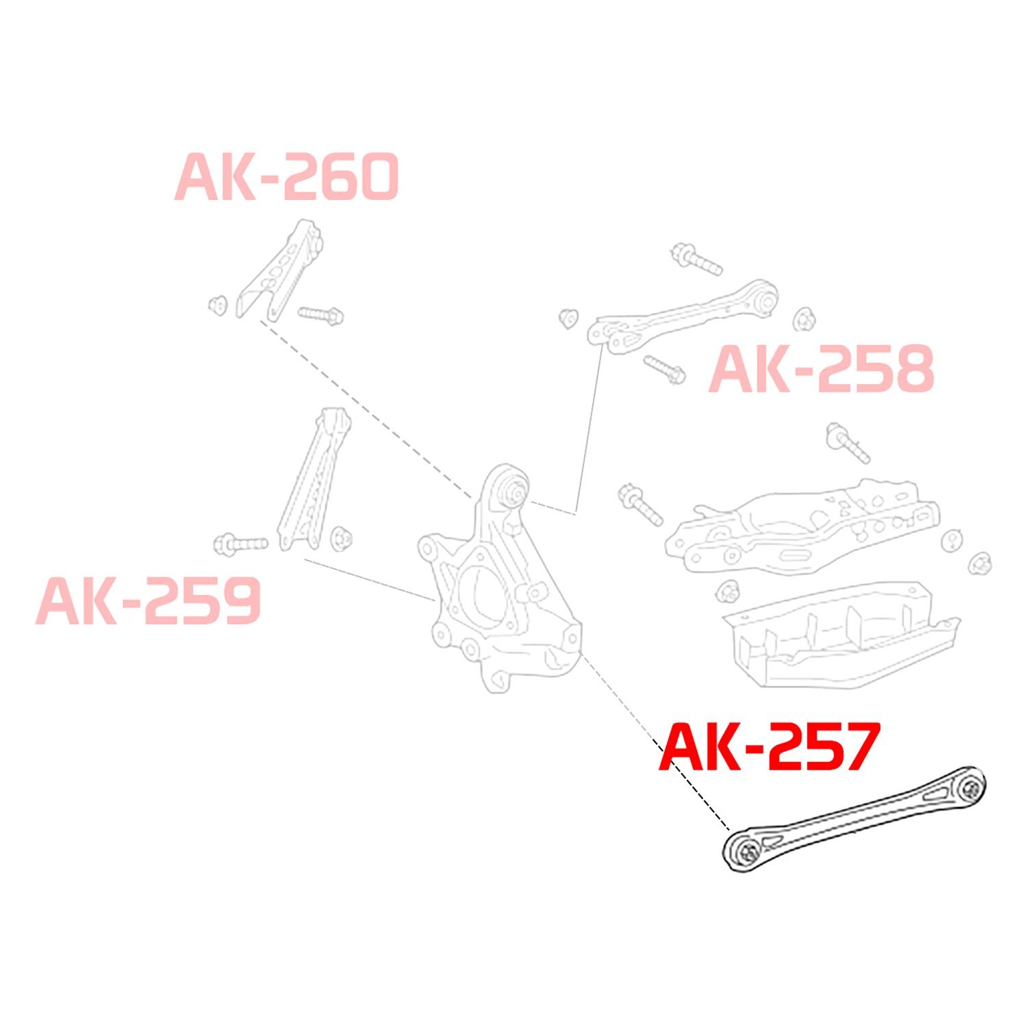 Godspeed Project® AK-257-A - Rear Adjustable Spherical Bearing Trailing ...