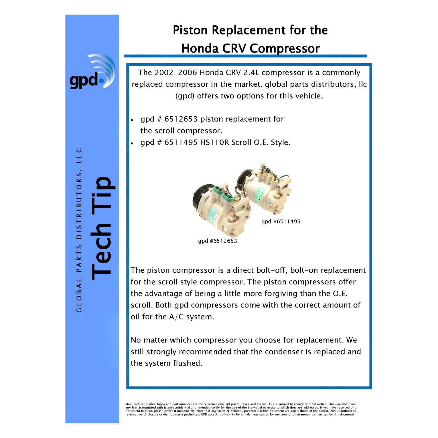 gpd® 6511495 - A/C Compressor