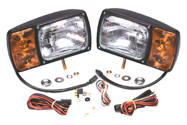 Grote® 63451-4 - 12.5"x6" Rectangular Black Euro Headlights With Turn ...