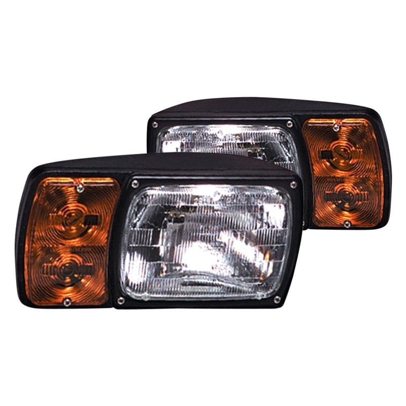 Grote® 63451-4 - 12.5"x6" Rectangular Black Euro Headlights With Turn ...