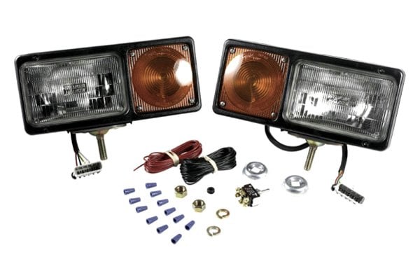 Grote® 64291-4 - 12"x6" Rectangular Black Euro Headlights With Turn ...