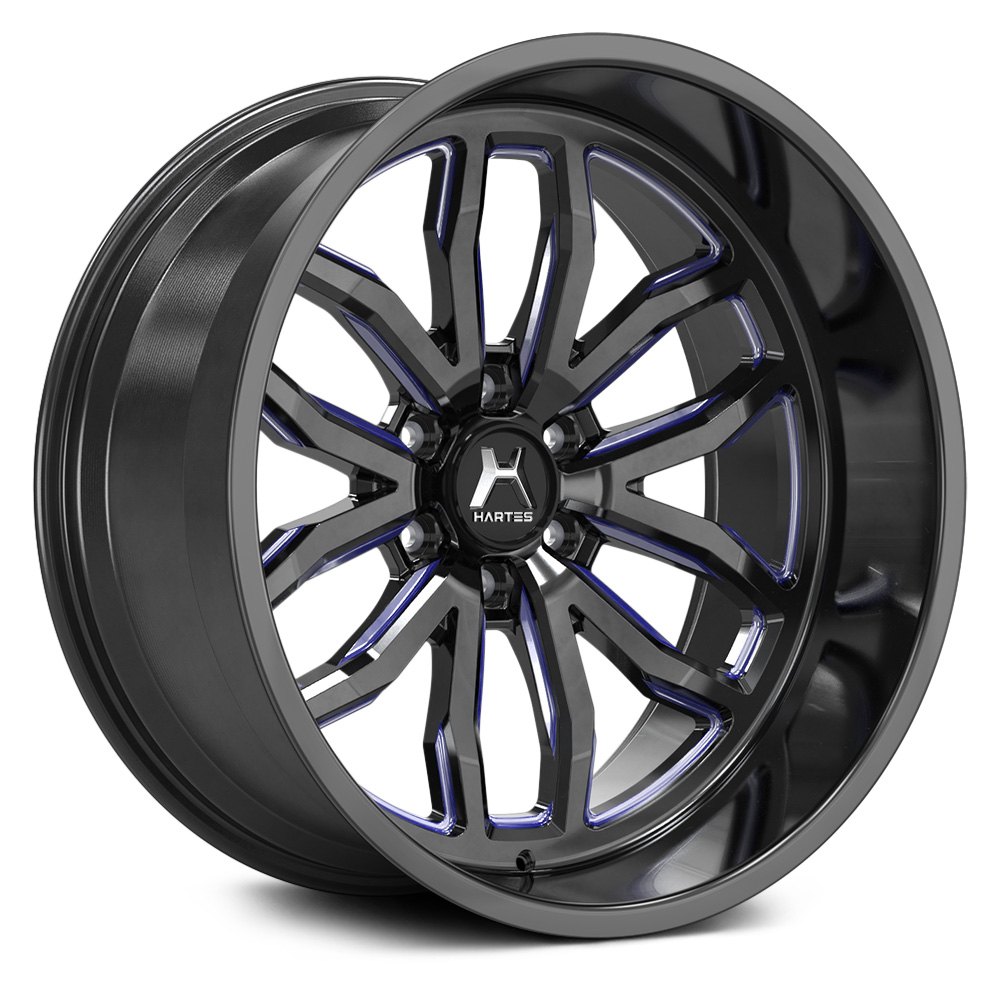 HARTES METAL® YSM-516 RANGER Wheels - Gloss Black with Blue Milled ...