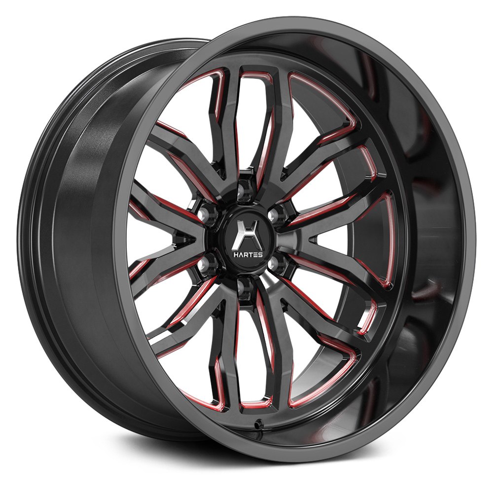 HARTES METAL® YSM-516 RANGER Wheels - Gloss Black with Red Milled ...