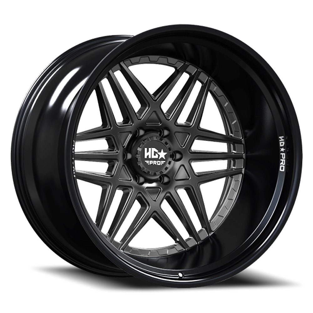HD PRO® LHD PRO 3 Wheels - Matte Black with Gloss Black Lip Rims