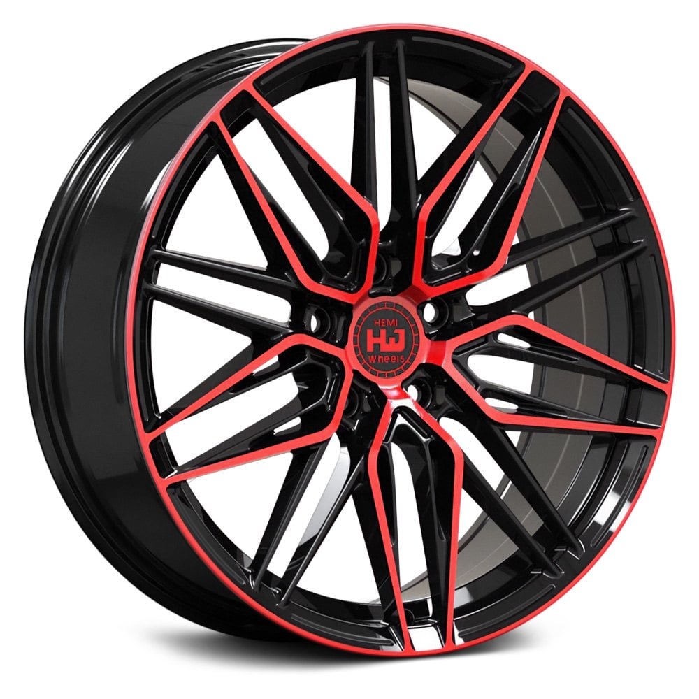 HEMI WHEELS® HM10 Wheels - Gloss Black with Red Face Rims