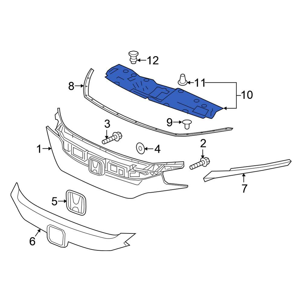 Honda OE 74127TBAA00 - Front Radiator Support Access Cover