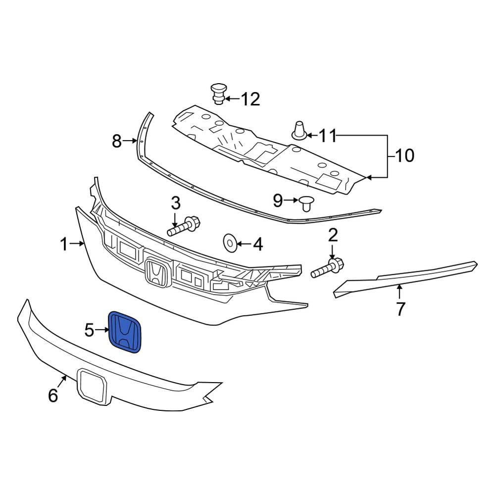 Honda OE 75700TBAA00 - Front Grille Emblem