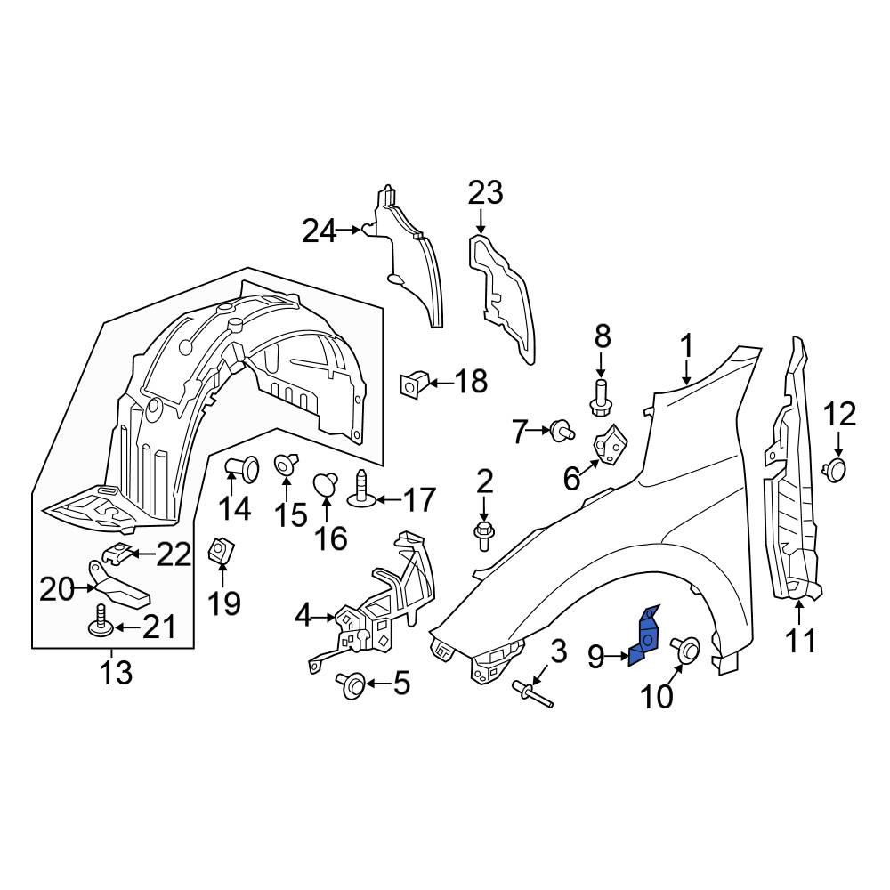 Honda OE 60262TBAA00ZZ - Left Lower Fender Bracket