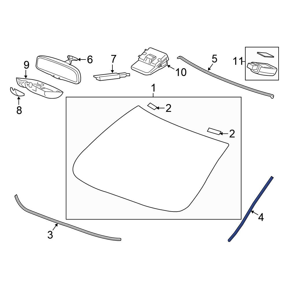 Honda OE 73125TEAT01 - Front Center Windshield Molding