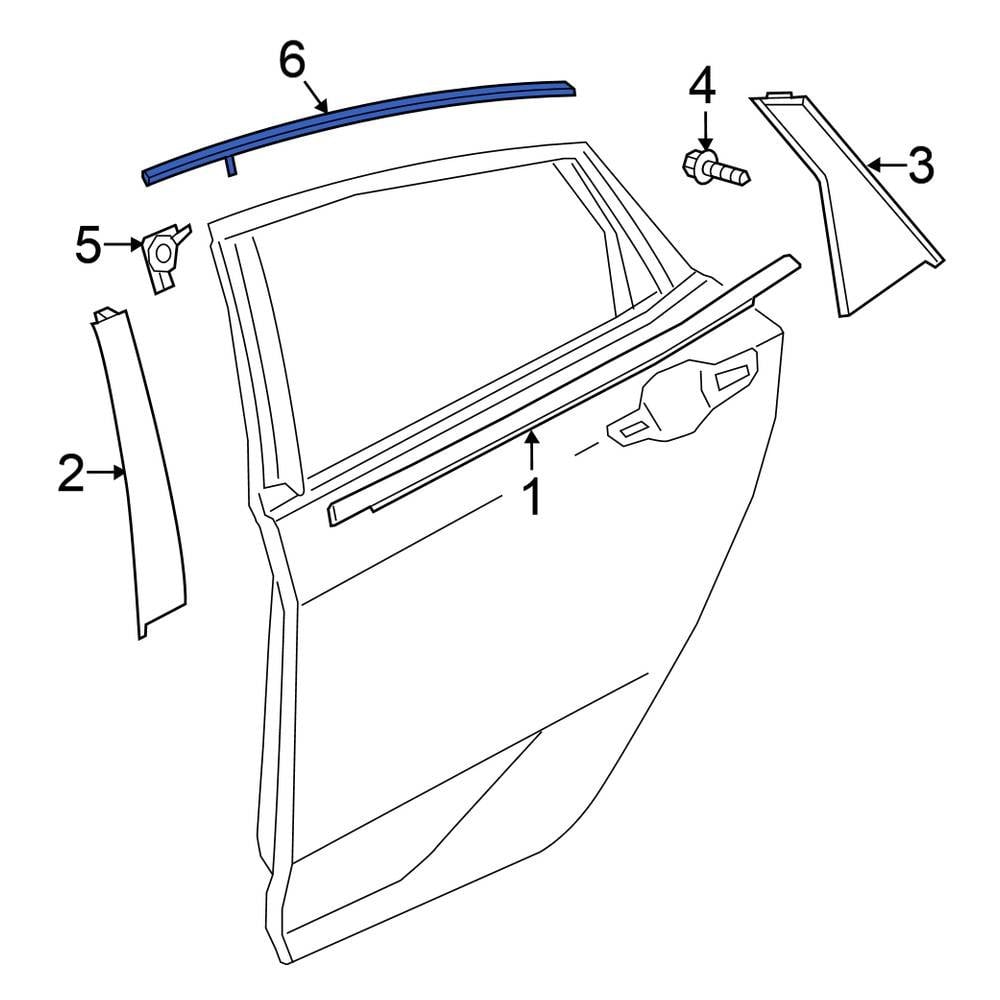 Honda OE 72965TBAA01 - Rear Left Door Reveal Molding