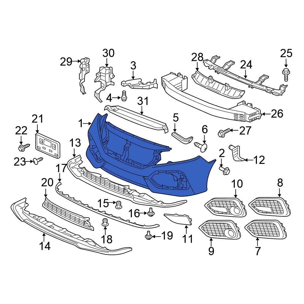 Honda OE 04711TGGA00ZZ - Front Bumper Cover