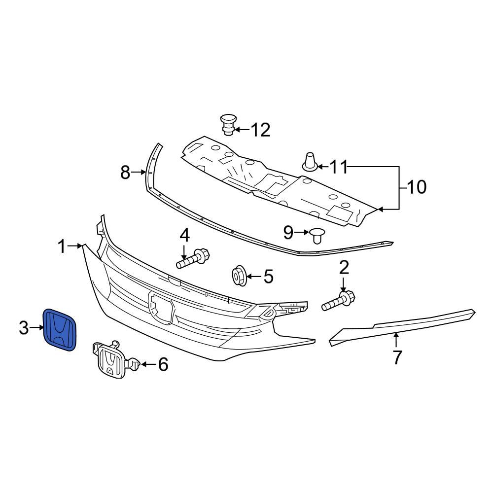 Honda OE 75700TBAA00 - Front Grille Emblem