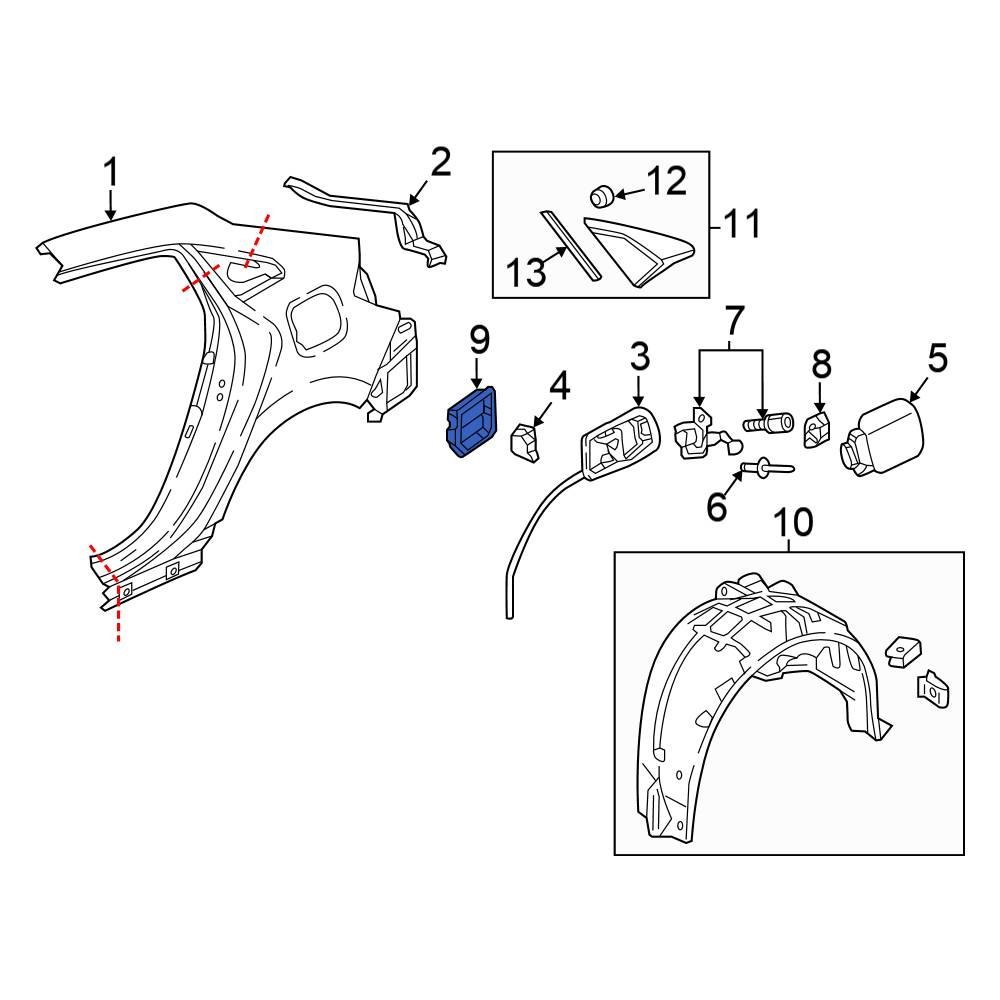Honda OE 75450TBAA02 - Rear Quarter Panel Vent