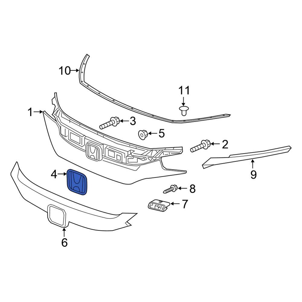 Honda OE 75700TBAA00 - Front Grille Emblem