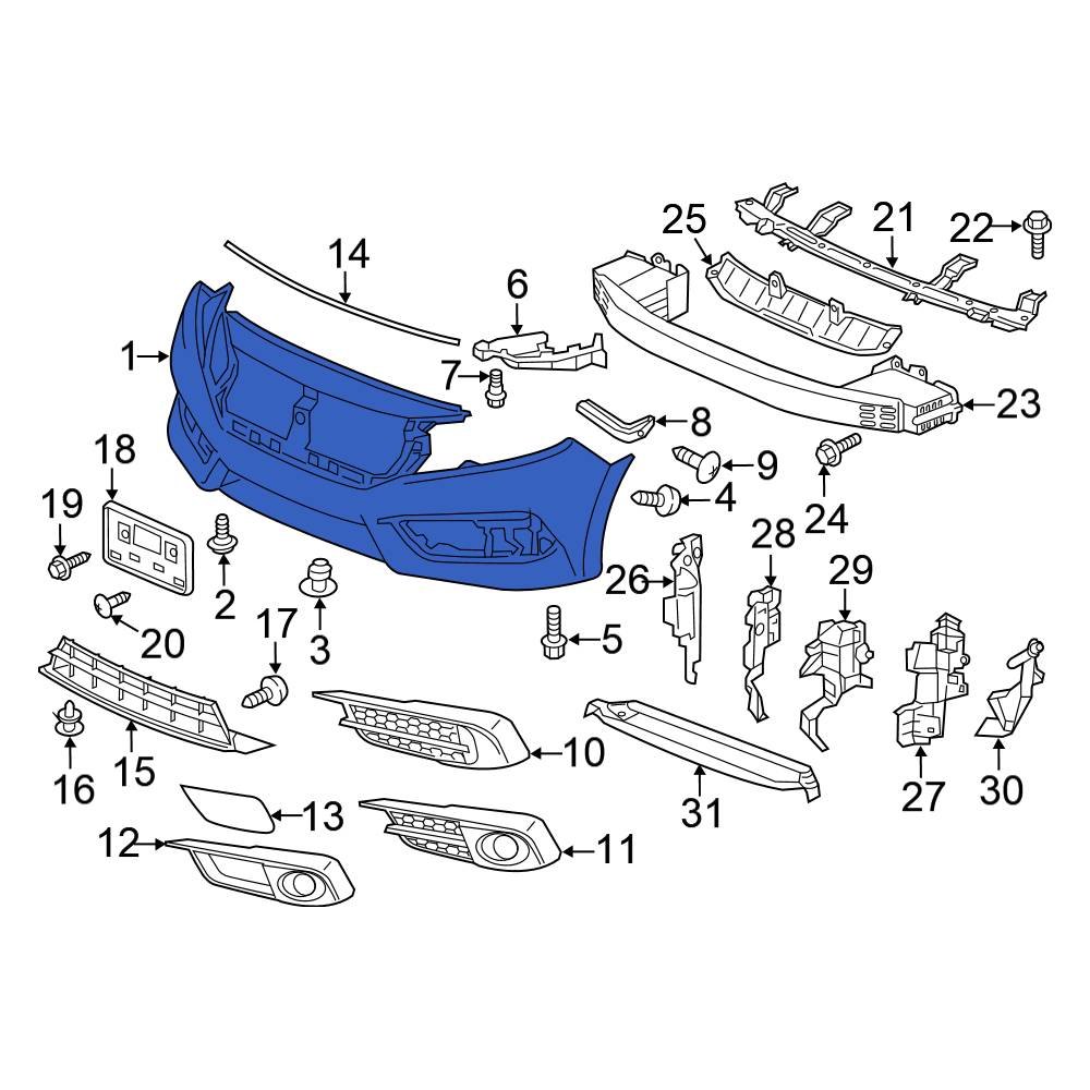 Honda OE 04711TBAA00ZZ - Front Bumper Cover
