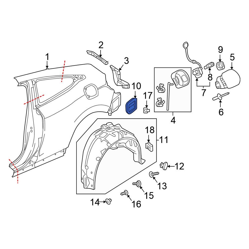 Honda OE 75450TBAA02 - Rear Quarter Panel Vent