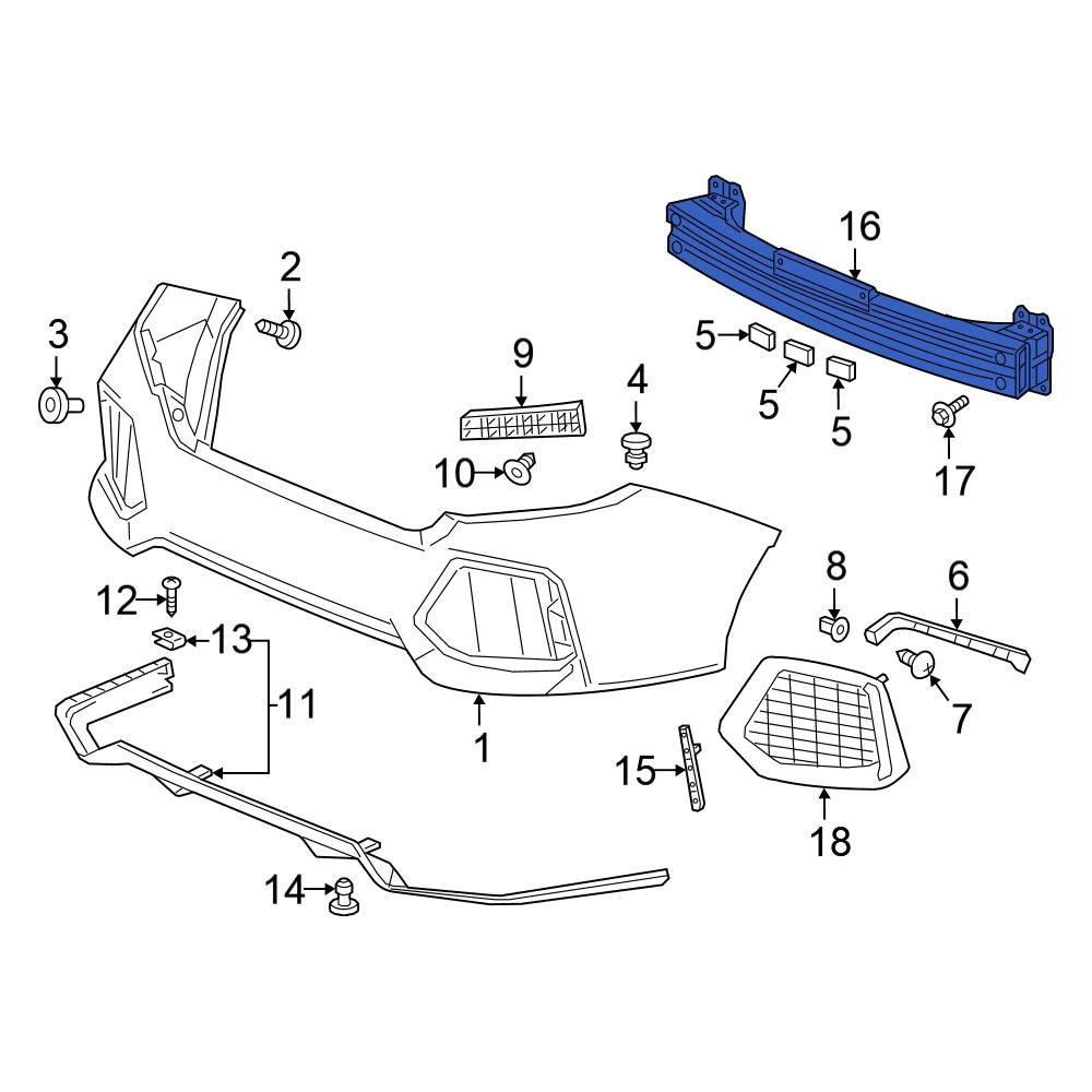 Honda OE 71530TBAA11 - Rear Bumper Impact Bar