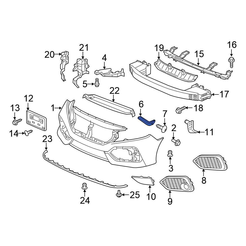 Honda OE 71193TEAT01 - Front Right Bumper Guide