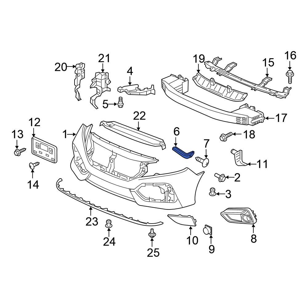 Honda OE 71193TEAT01 - Front Right Bumper Guide