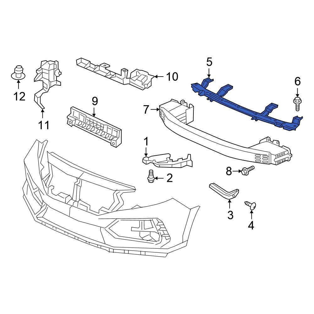 Honda OE 71150TGGA00 - Front Bumper Cover Support Rail