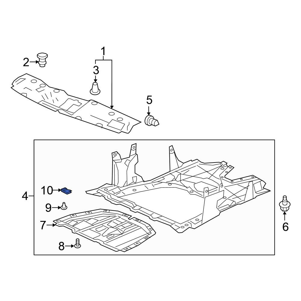 Honda OE 90673TY2A01 - Radiator Support Splash Shield Clip