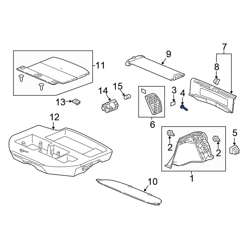 Honda OE 9390345480 - Bumper Corner Cover Screw