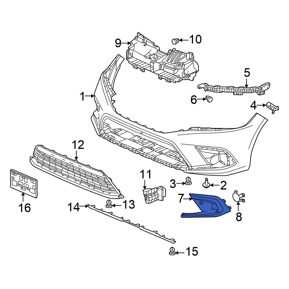 Honda OE 71191T20A11 - Front Left Fog Light Trim