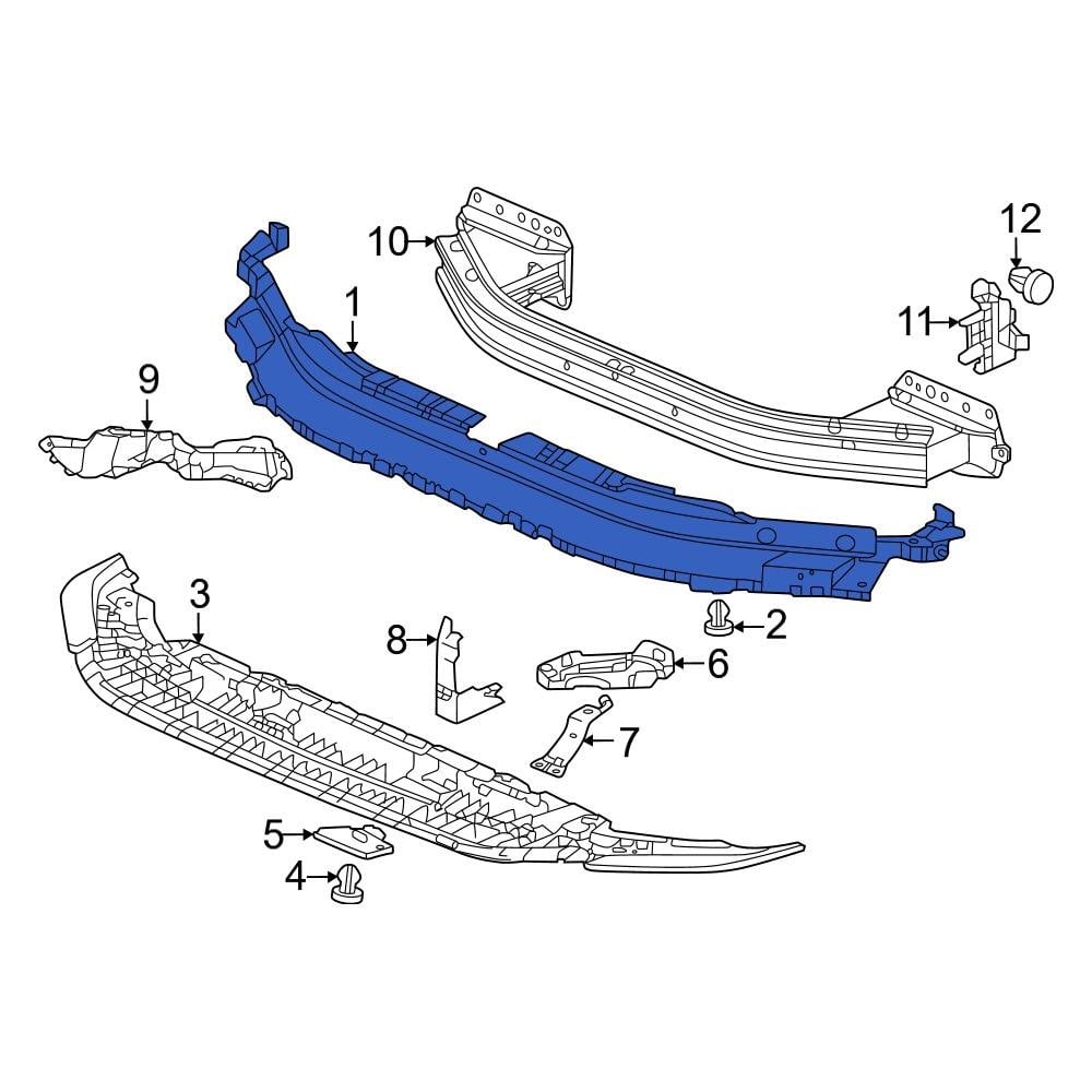 Honda OE 71170T20A00 - Front Upper Bumper Cover Support Rail