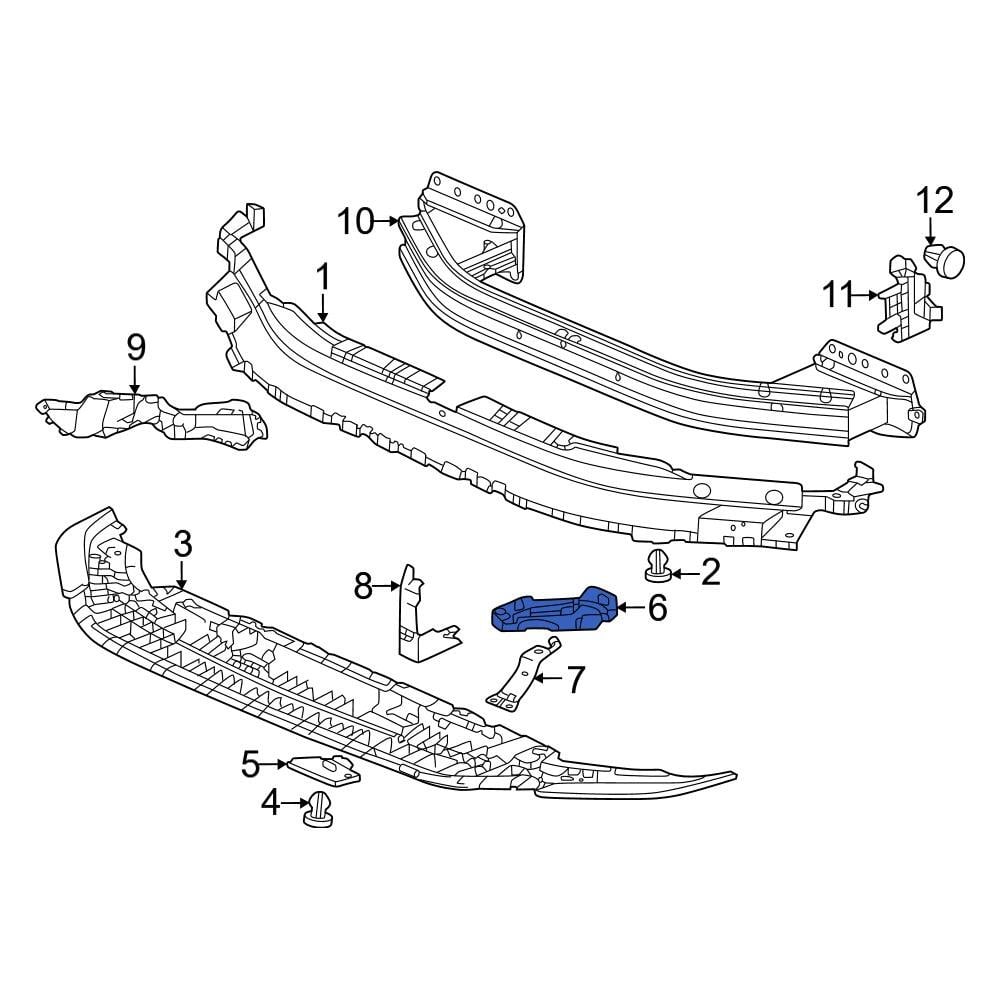 Honda OE 71466T20A00 - Front Left Bumper Cover Support Rail Bracket