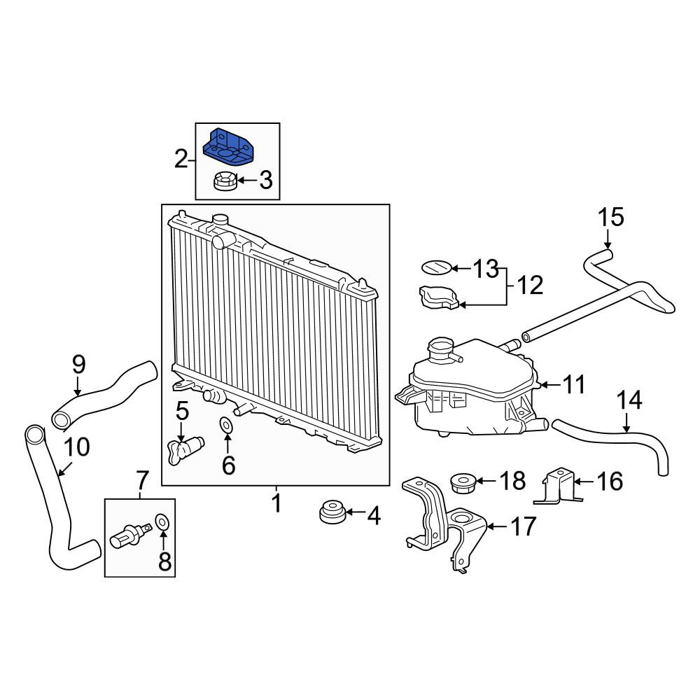 Honda OE 74171T20A00 - Upper Radiator Mount Bracket
