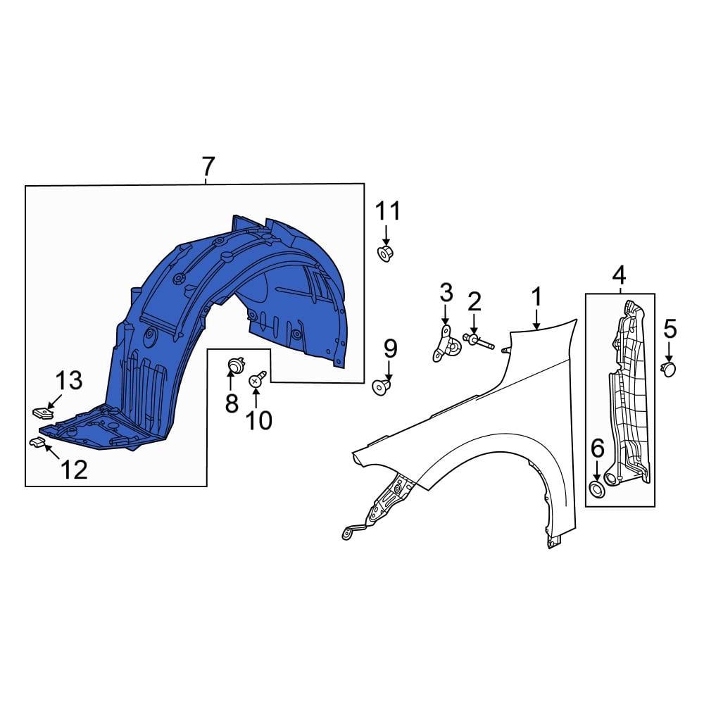 Honda OE 74150T20A00 - Front Left Fender Splash Shield