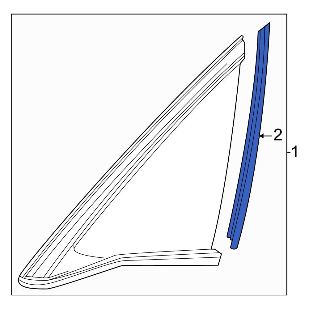 Honda OE 73810T43J01 - Right Quarter Glass Seal