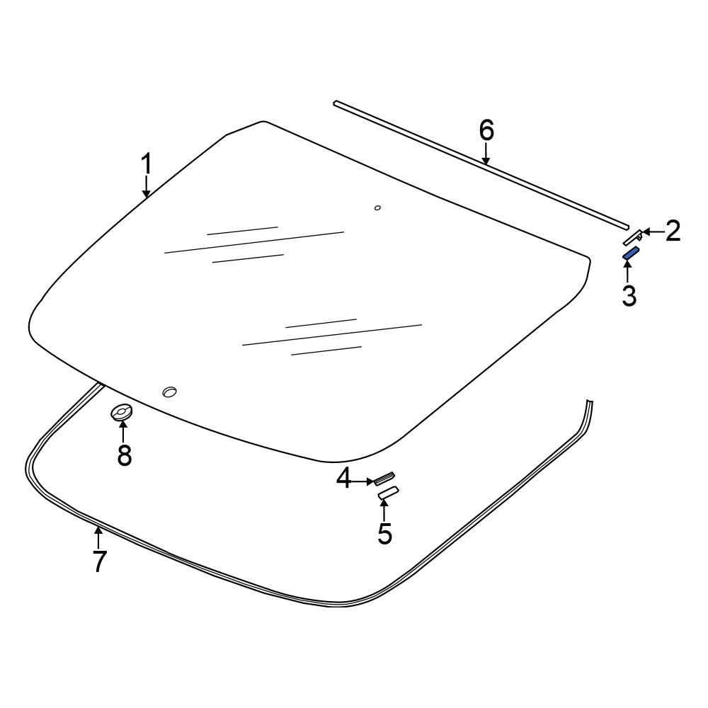 Honda OE 91501S70003 - Upper Back Glass Clip