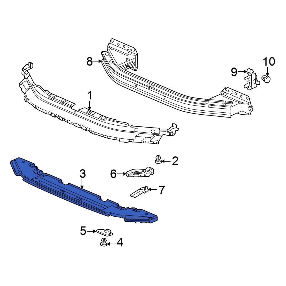 Honda OE 71175T20A00 - Front Lower Bumper Cover Support Rail