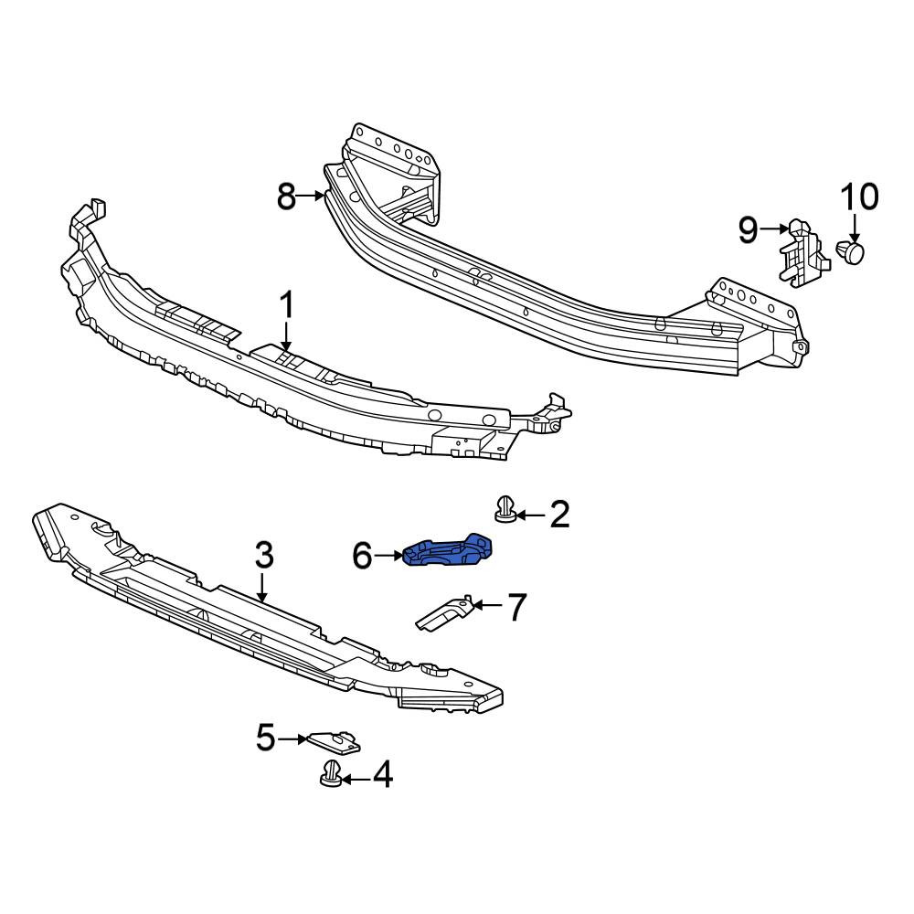 Honda OE 71416T20A00 - Front Right Bumper Cover Support Rail Bracket