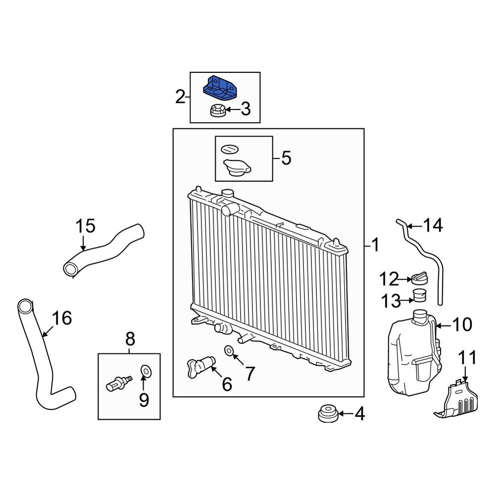 Honda OE 74171T20A00 - Radiator Mount Bracket