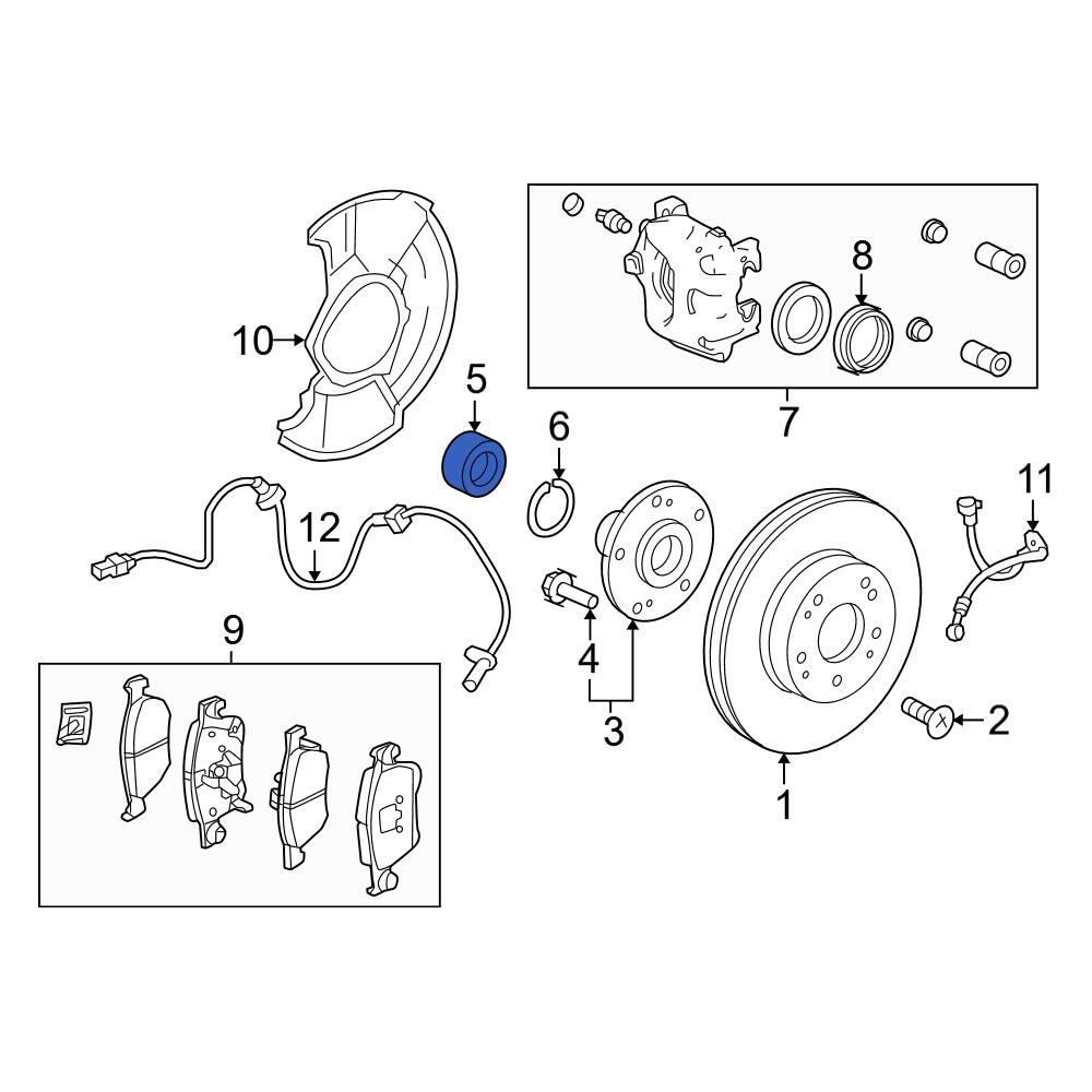 Honda OE 44300T20A02 - Front Wheel Bearing