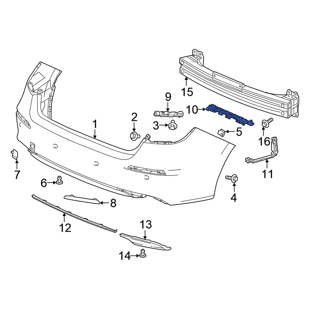 Honda OE 71680T20A11 - Rear Left Bumper Guide
