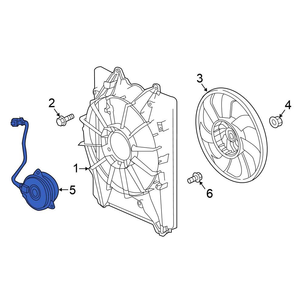 Honda OE 19030RYEA11 - Left Engine Cooling Fan Motor