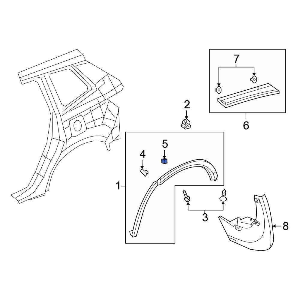 Honda OE 91513SYP003 - Front Wheel Arch Molding Clip