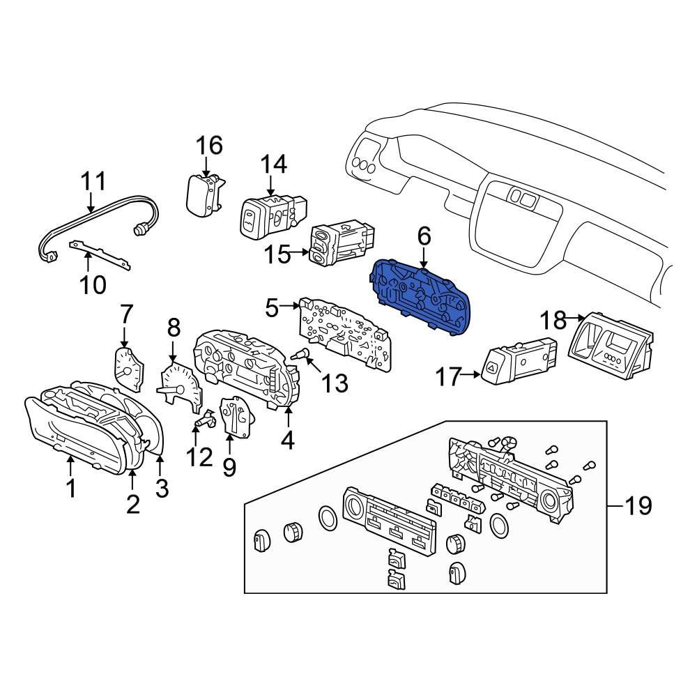 Honda OE 78166S84A01 - Rear Instrument Cluster Housing Cover