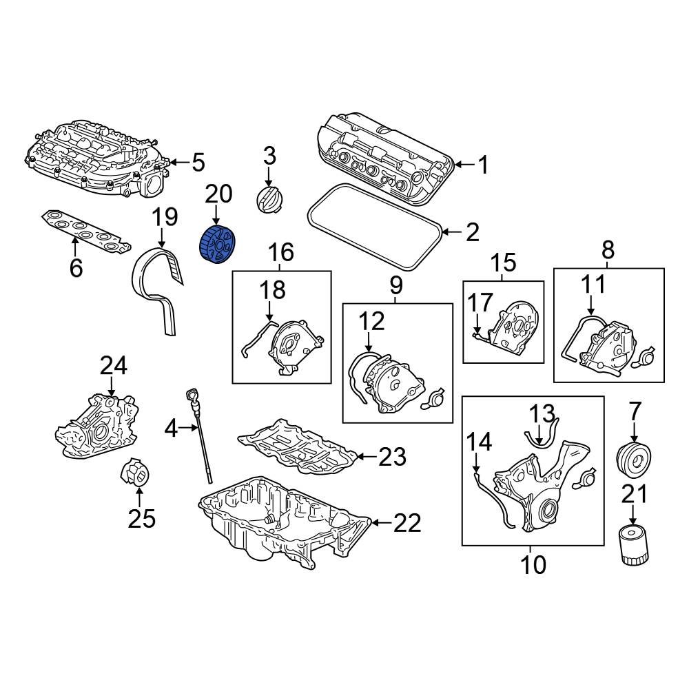 Honda OE 14260R70A01 - Left Engine Timing Camshaft Sprocket
